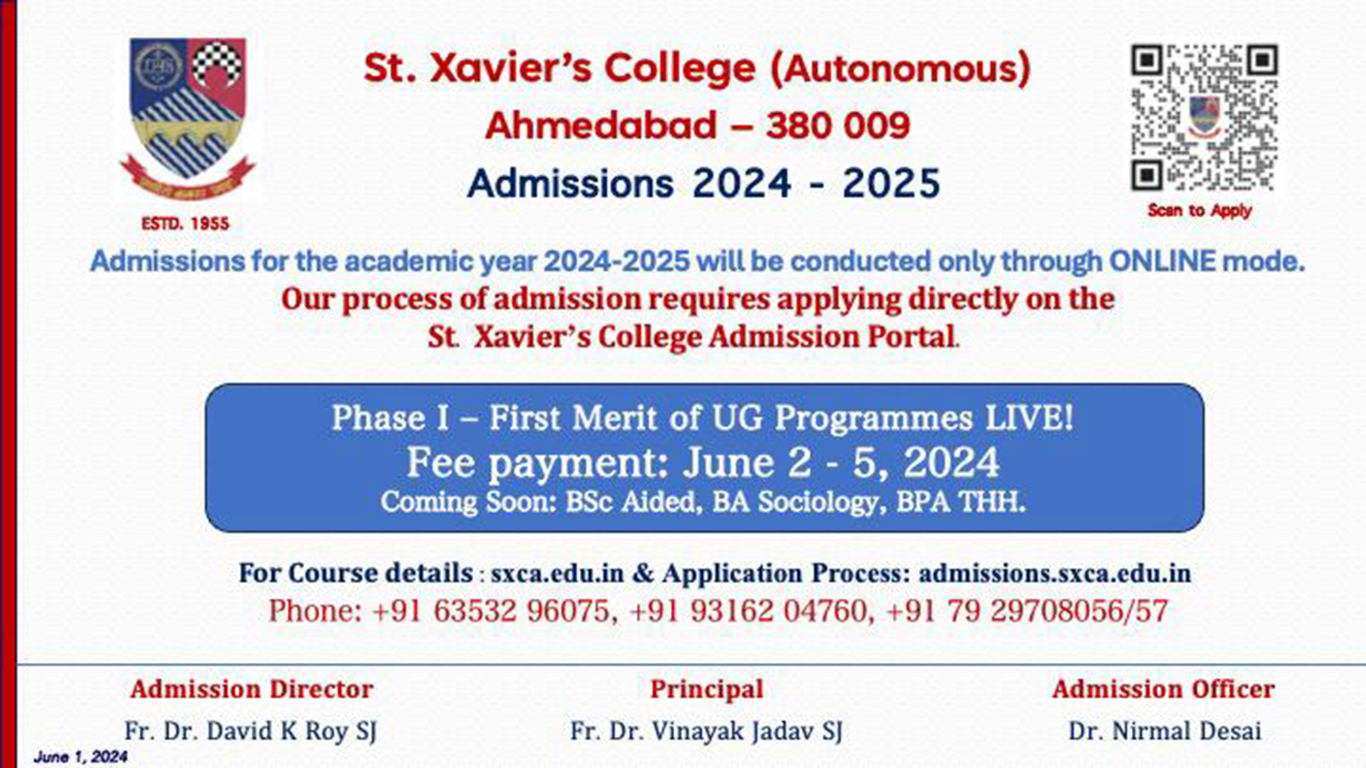 St Xavier’S College Ahmedabad Merit List 2025 – KFAI